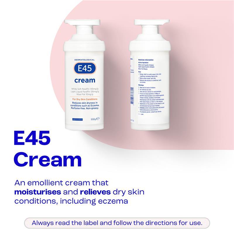 Buy E45 Dermatological Cream Pump 500g online at Chemist Warehouse