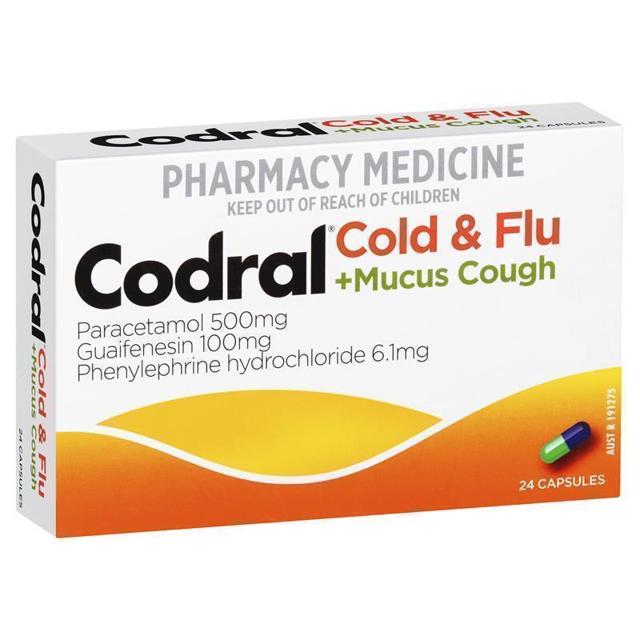 Buy Codral Cold & Flu + Mucus Cough 24 Capsules online at Chemist Warehouse