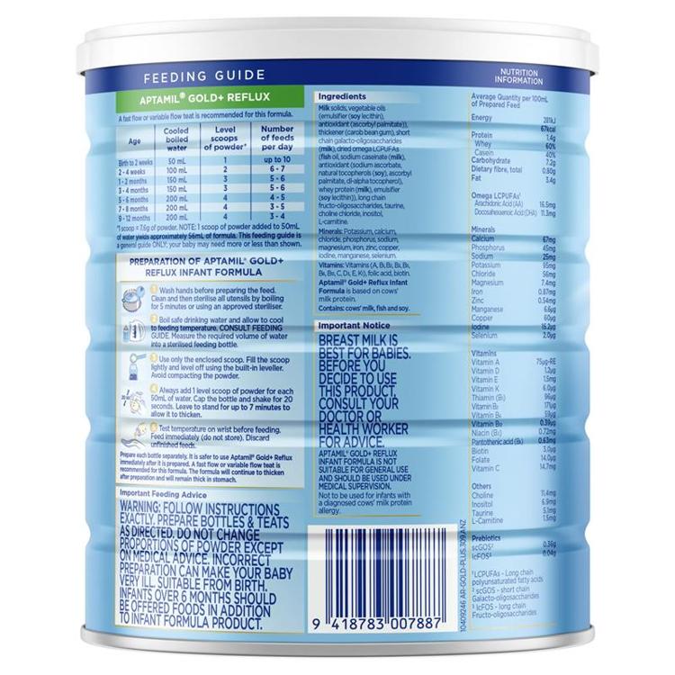 Buy Aptamil Gold+ Reflux Baby Infant Formula Regurgitation or Mild ...