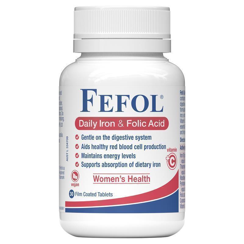 Buy Fefol Daily Iron & Folic Acid 30 Tablets online at Chemist Warehouse