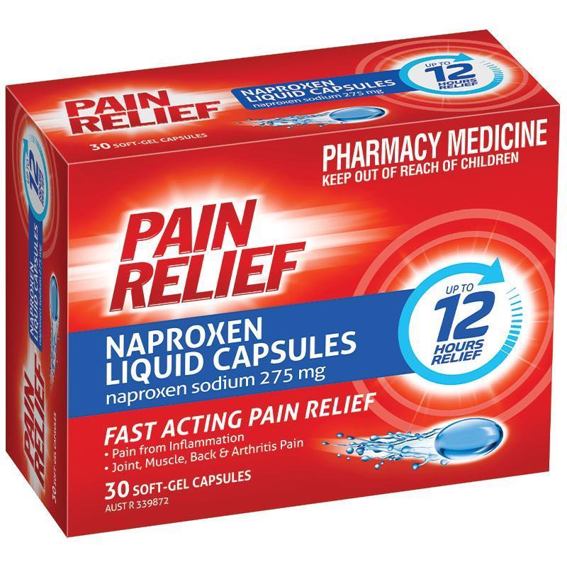 Buy Pain Relief Naproxen Liquid Capsules 30 Pack online at Chemist ...