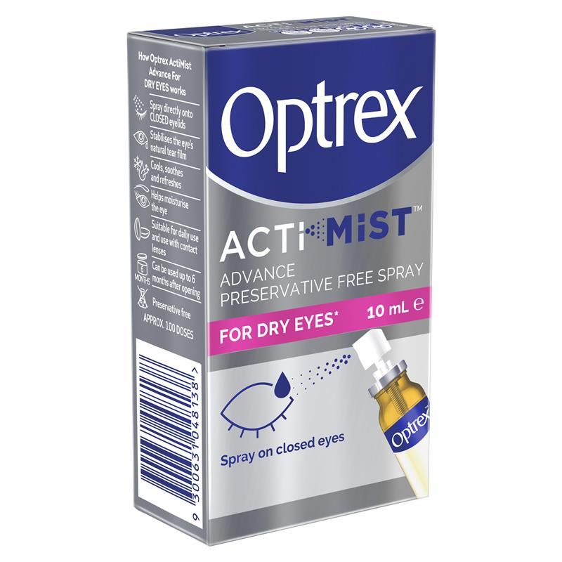 Buy Optrex Advance Actimist Preservative Free Dry Eye Spray 10ml online ...