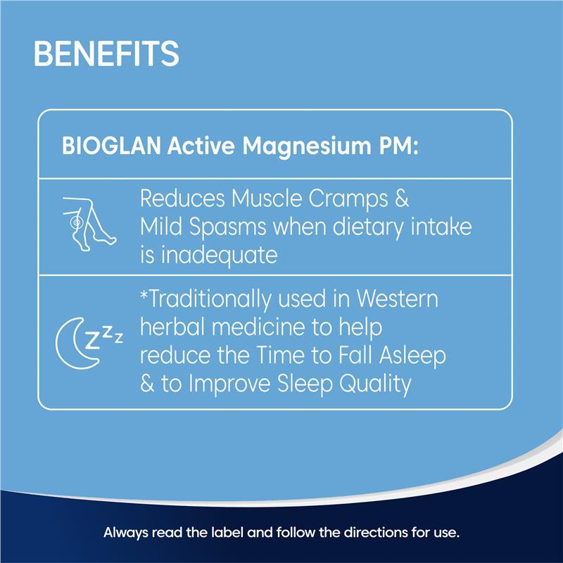 Buy Bioglan Active Magnesium PM 60 Tablets online at Chemist Warehouse