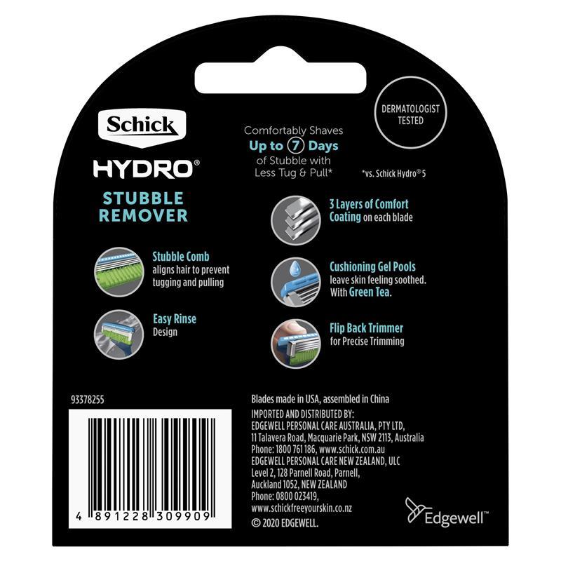 Buy Schick Hydro Stubble Remover Mens Refill Razor Blades 4pk online at ...