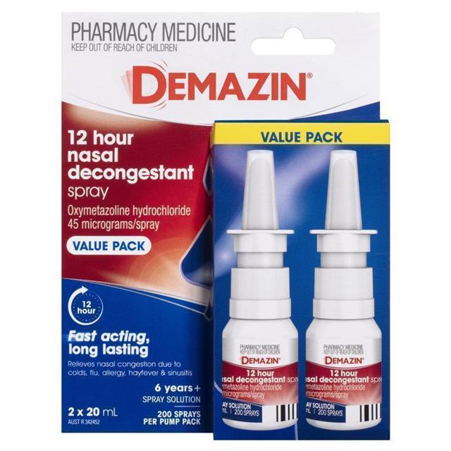 Buy Demazin 12 Hour Relief Decongestant Nasal Spray 2 x 20ml online at ...