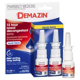 Buy Demazin 12 Hour Relief Decongestant Nasal Spray 2 x 20ml online at ...