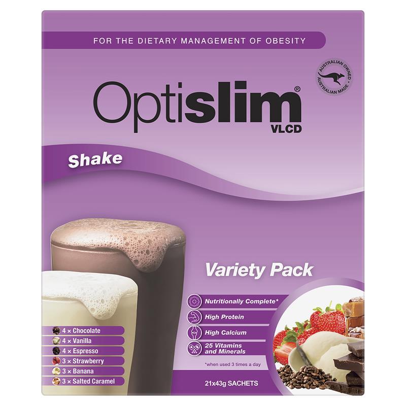 Buy Optislim VLCD Meal Replacement Shake Variety Pack 21x43g Sachets ...