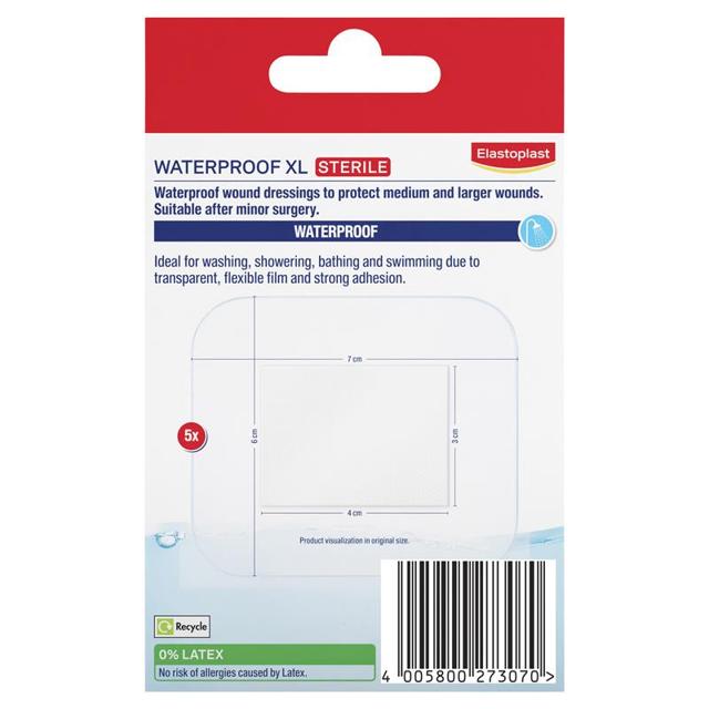 Buy Elastoplast Waterproof Dressing XL 6x7cm 5 Pack online at Chemist ...