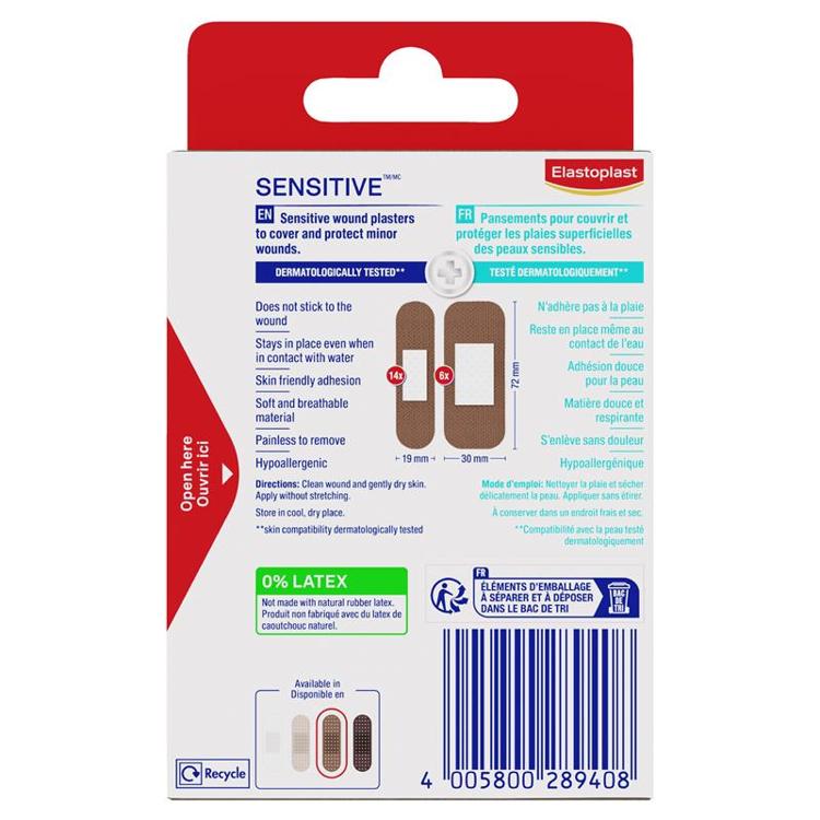 Buy Elastoplast Sensitive Skin Tone Plasters 20 Medium online at ...