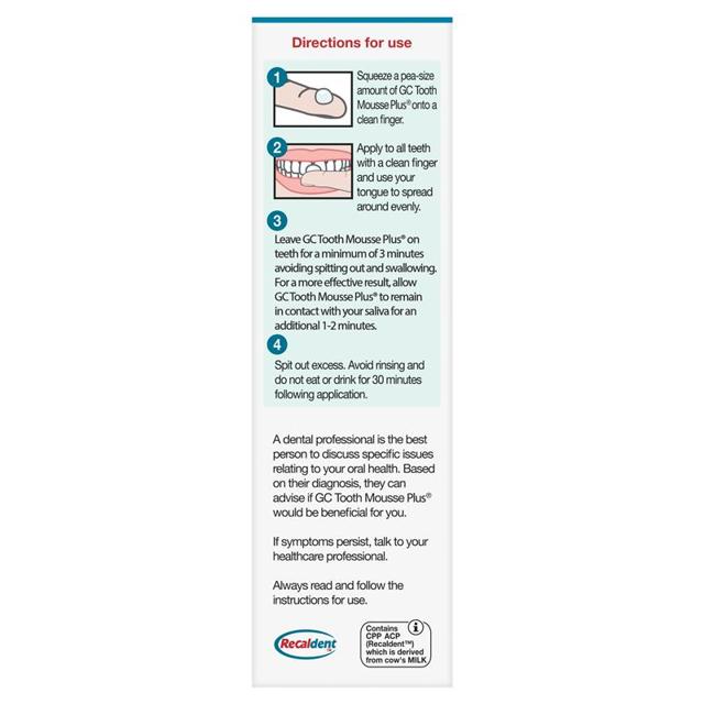 Buy GC Tooth Mousse Plus Mint 40g online at Chemist Warehouse