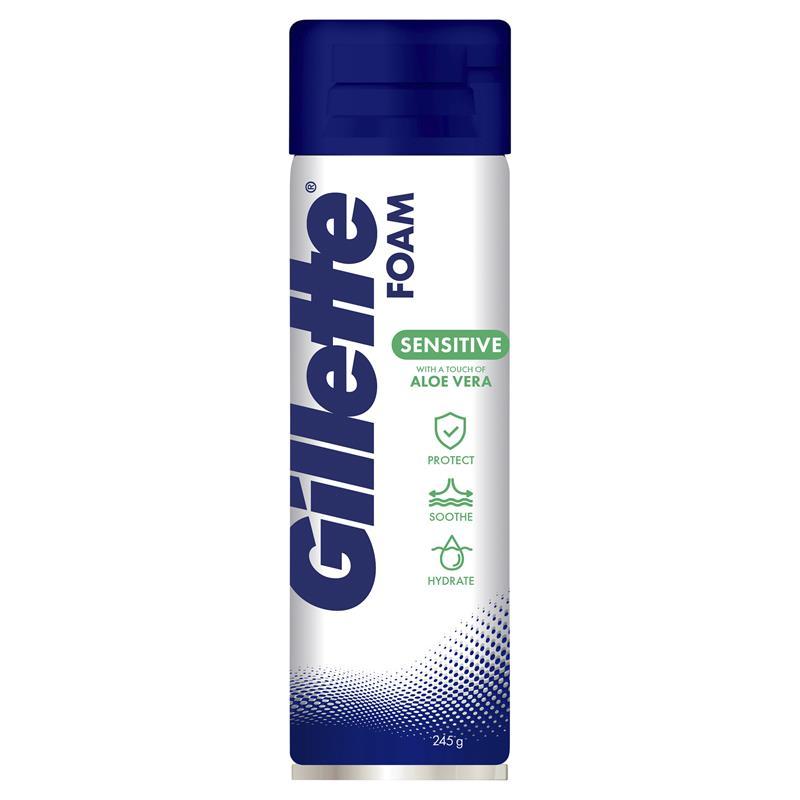 Buy Gillette Sensitive Skin Soothing Shave Foam 245g online at Chemist ...