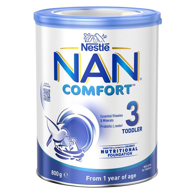 Buy Nestle NAN COMFORT 3 Toddler Milk Drink Powder, From 1 year – 800g ...