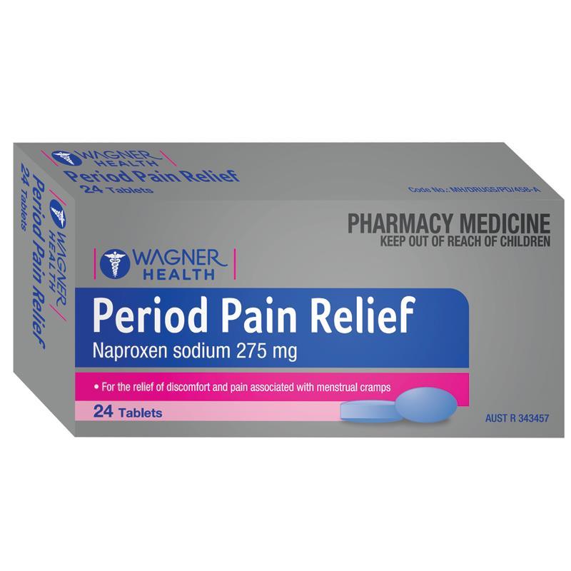 Buy Wagner Health Period Pain Relief 275mg 24 Tablets Blister Pack ...