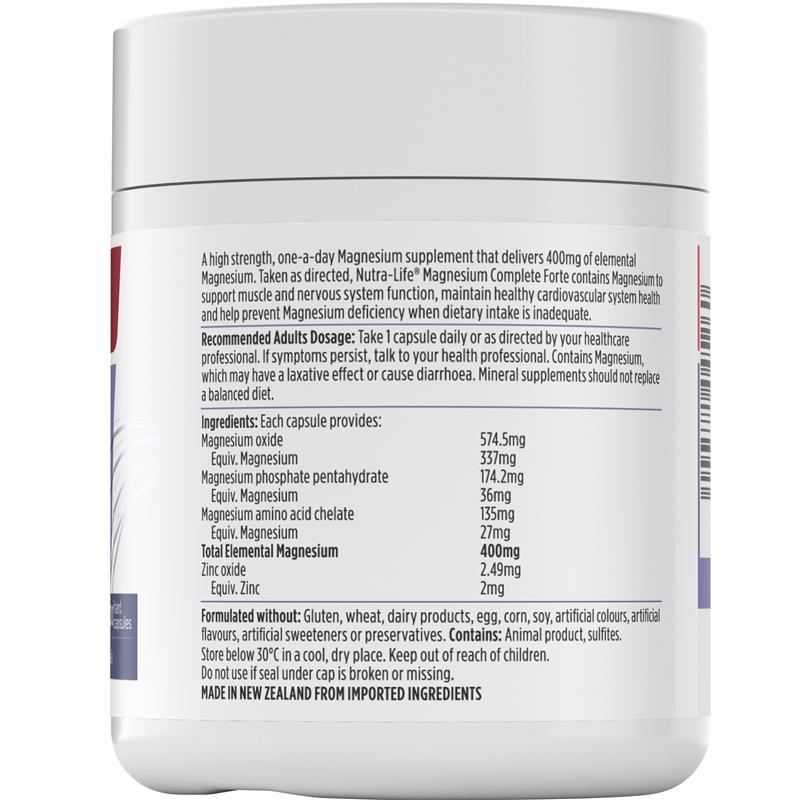 Buy Nutra-Life Magnesium Complete Forte 100 Capsules online at Chemist ...