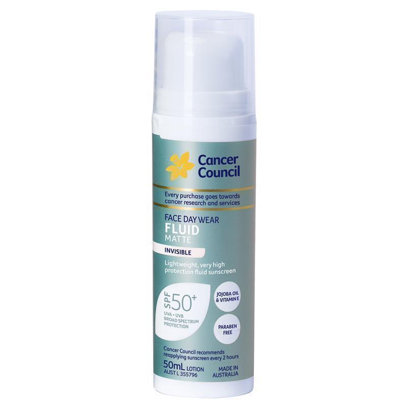 Buy Cancer Council SPF 50+ Day Wear Face Fluid Matte Invisible 50ml ...