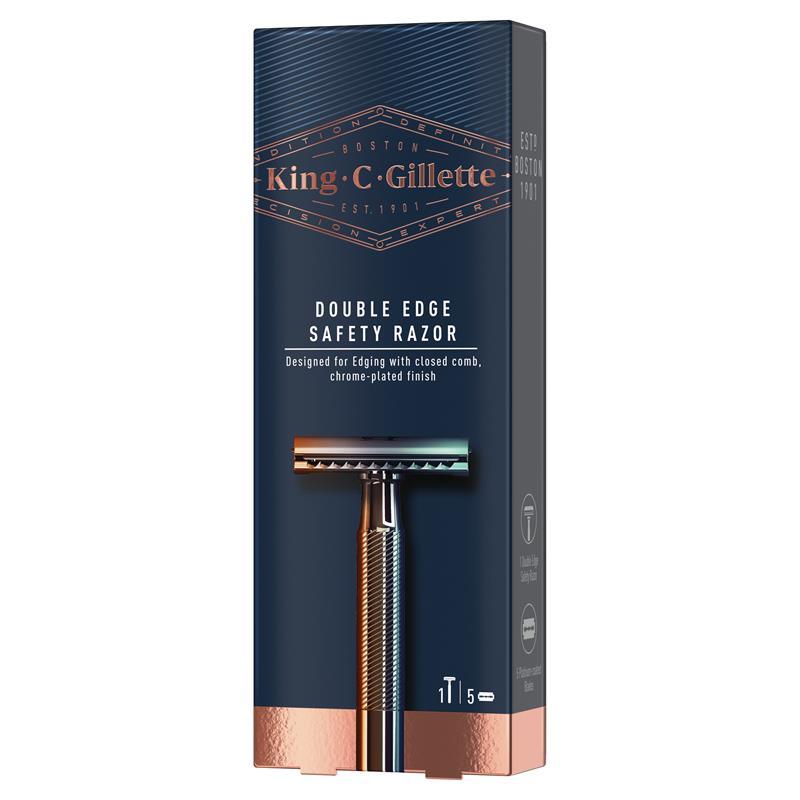 Buy King C Gillette Double Edge Safety Razor + 5 Razor Blades online at ...