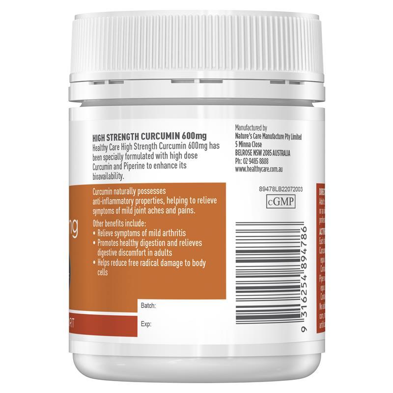 Buy Healthy Care High Strength Curcumin 600mg 60 Tablets online at ...