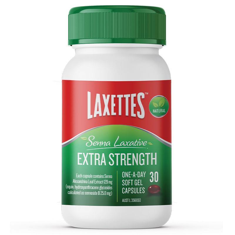 Buy Laxettes Senna Laxative Extra Strength 30 Soft Gel Capsules online ...