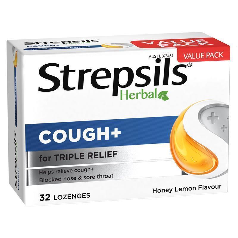 Buy Strepsils Herbal Cough Lozenges Honey Lemon 32 Pack online at ...