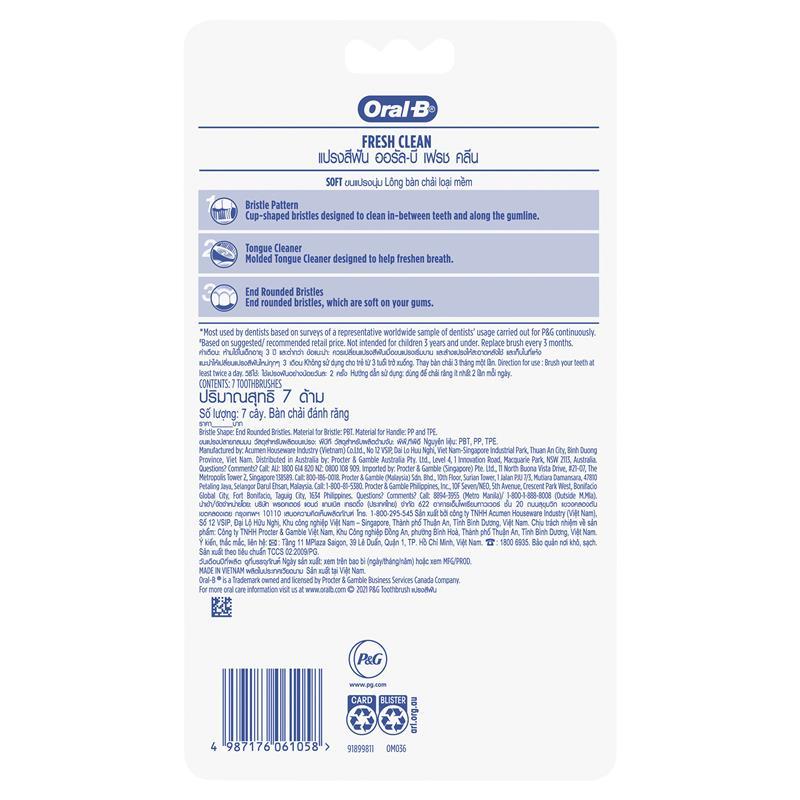 Buy Oral B Toothbrush Fresh Clean Soft 7 Pack online at Chemist Warehouse