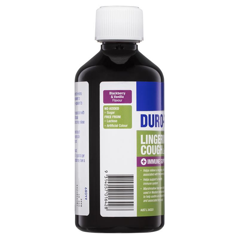 Buy Durotuss Lingering Cough + Immune Support 350ml online at Chemist ...