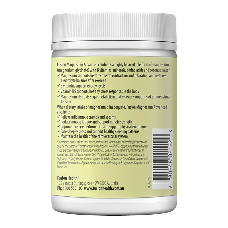 Buy Fusion Magnesium Advanced Powder Lemon-Lime 330g online at Chemist ...
