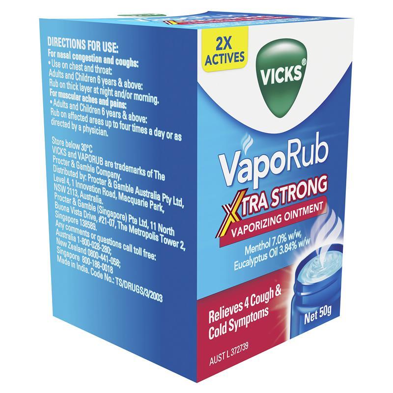 Buy Vicks Vaporub Xtra Strong 50g online at Chemist Warehouse