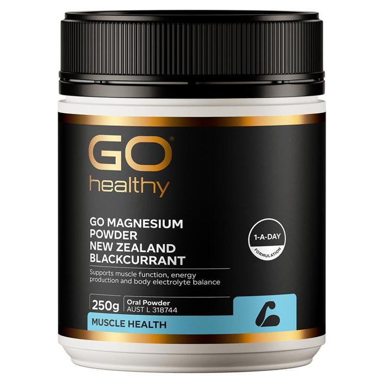 Buy GO Healthy Magnesium Powder New Zealand Blackcurrant 250g online at ...