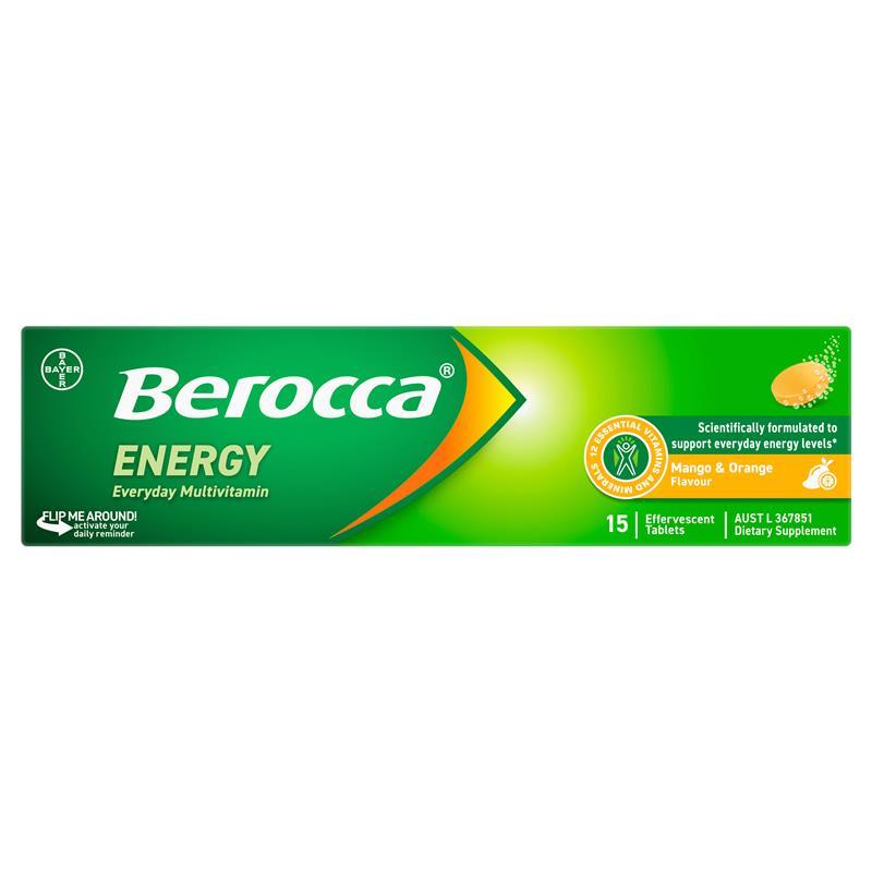 Buy Berocca Energy Mango And Orange 15 Effervescent Tablets online at ...