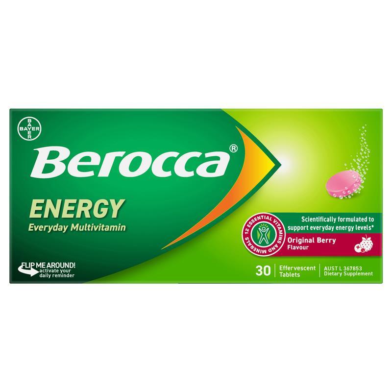 Buy Berocca Energy Original Berry 30 Effervescent Tablets online at ...