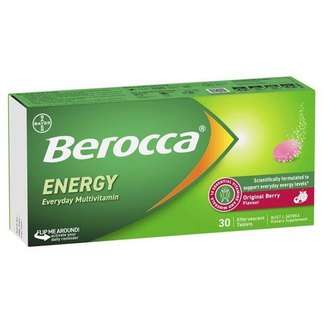 Buy Berocca Energy Original Berry 30 Effervescent Tablets online at ...