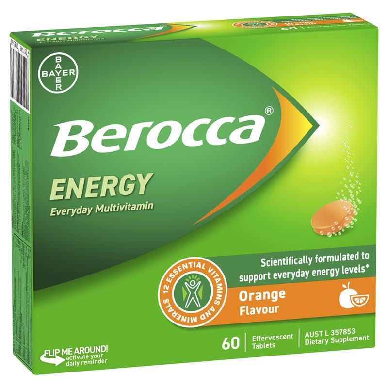 Buy Berocca Energy Orange 60 Effervescent Tablets Exclusive Size online ...
