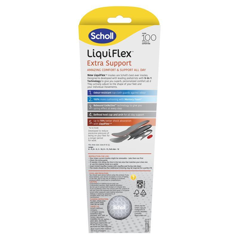 Buy Scholl LiquiFlex Extra Support Insole Large online at Chemist Warehouse