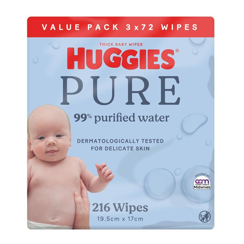 Buy Huggies 99% Water Bulk Wipes 72X3 Pack online at Chemist Warehouse