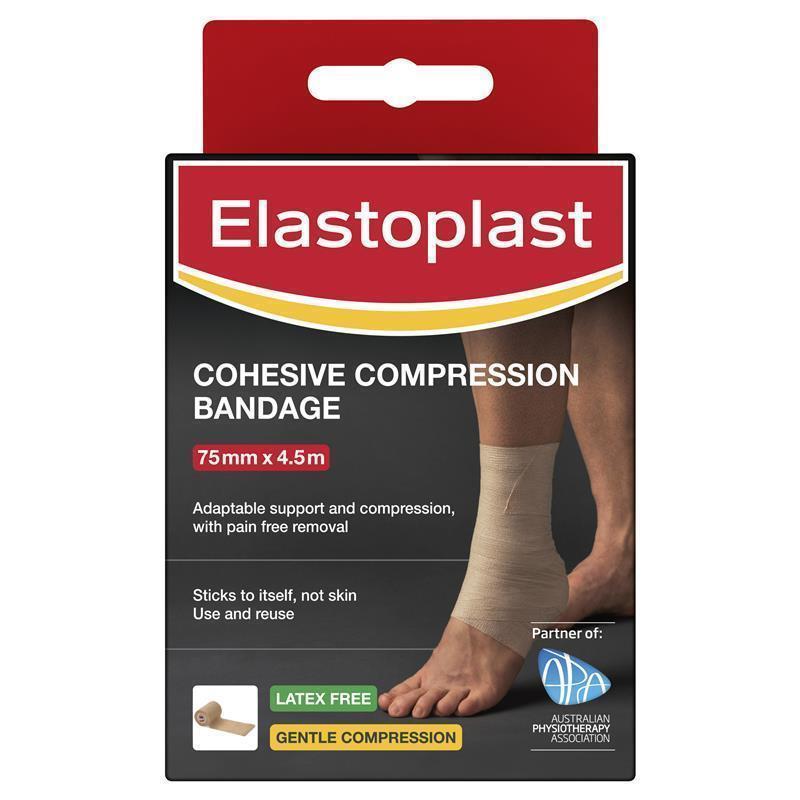 Buy Elastoplast Cohesive Compression Bandage Tan 7.5cm x 4.5m online at ...