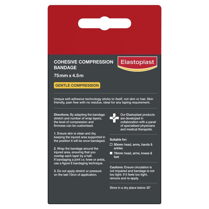 Buy Elastoplast Cohesive Compression Bandage Tan 7.5cm x 4.5m online at ...