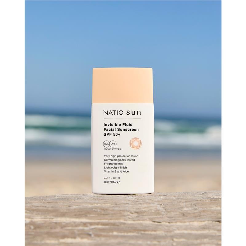 Buy Natio Invisible Face Fluid Sunscreen SPF 50+ 60ml online at Chemist ...