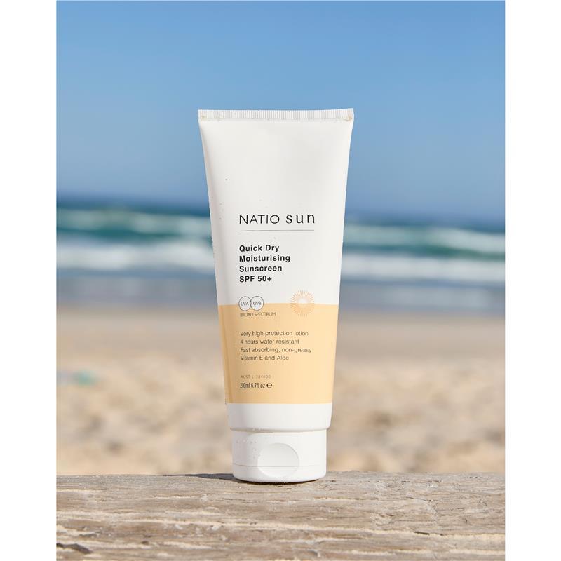 Buy Natio Quick Dry Moisturising Sunscreen SPF 50+ 200ml online at ...