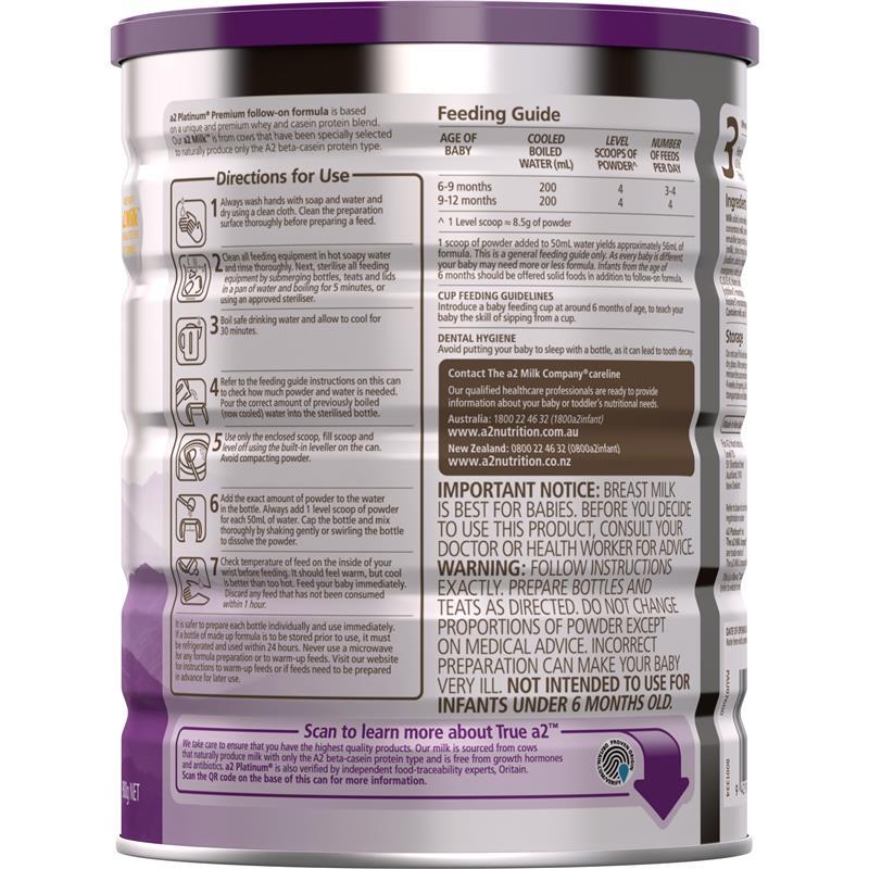 Buy A2 Platinum Premium Follow On Formula Stage 2 From 6 Months 900g ...