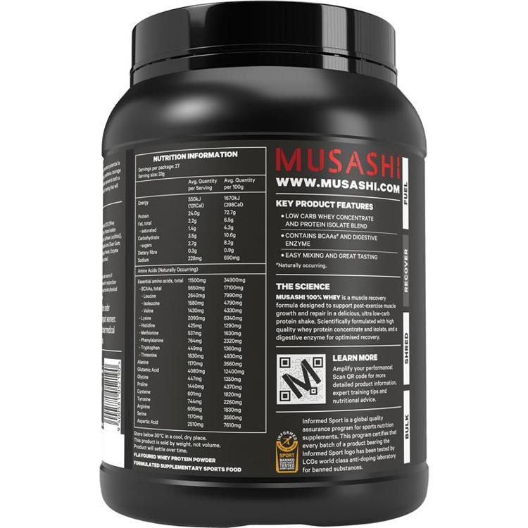 Buy Musashi 100% Whey Salted Caramel 900g online at Chemist Warehouse