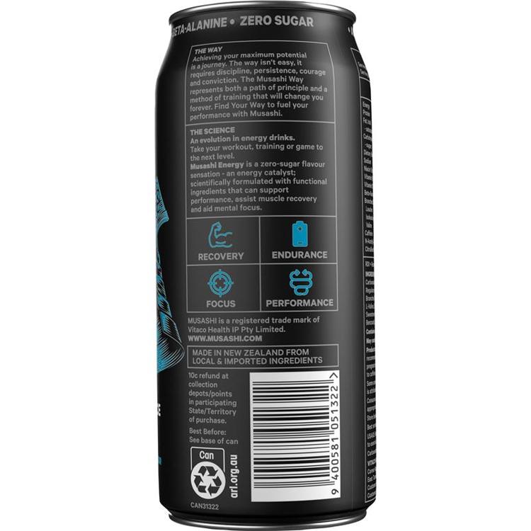 Buy Musashi Energy Blue Raspberry 500ml online at Chemist Warehouse