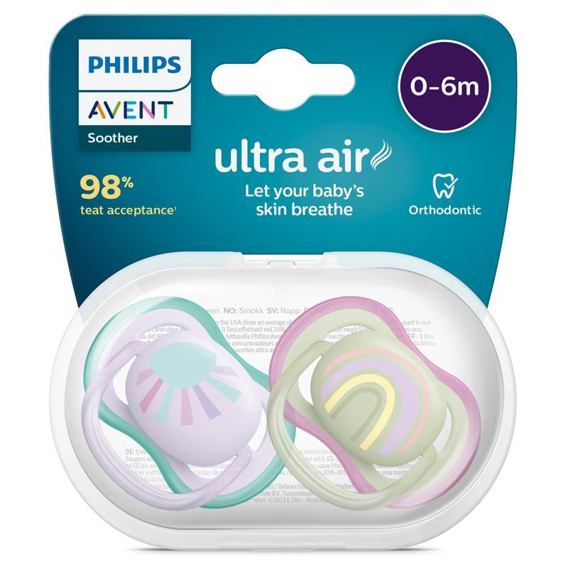 Buy Avent Ultra Air Soother 0-6 Months Deco Mixed 2 Pack online at ...