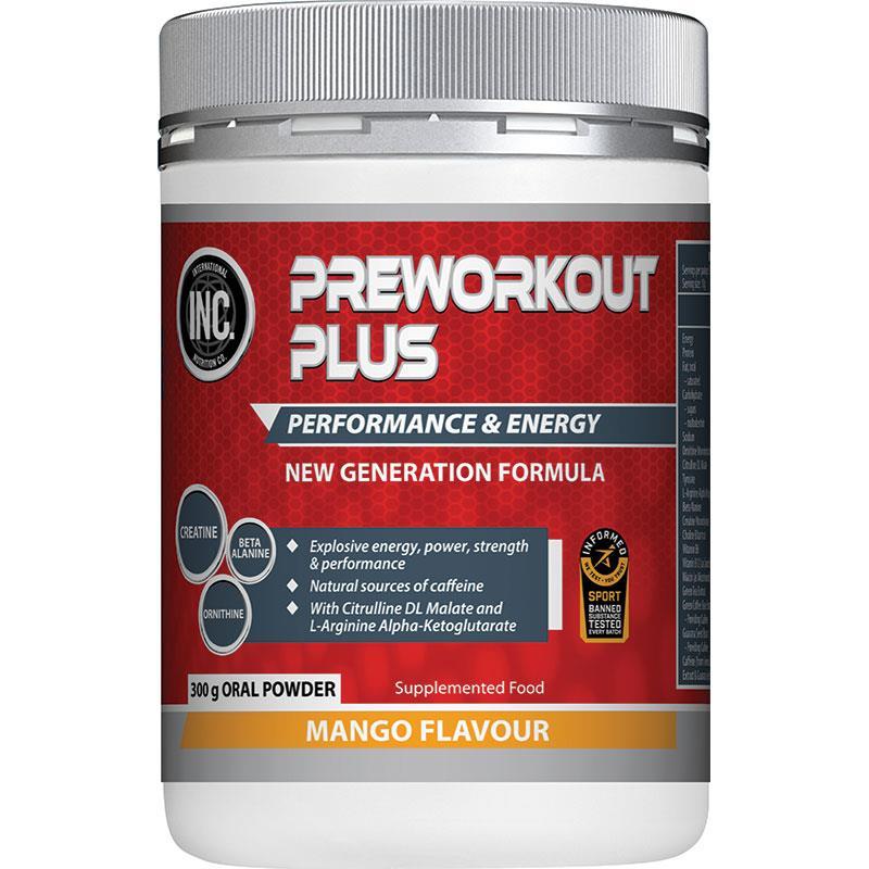 Buy INC. Preworkout Plus Mango Flavour 300g online at Chemist Warehouse