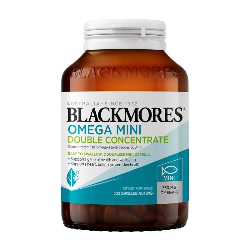 Buy Blackmores Omega Mini Double Concentrate 200 Capsules online at ...