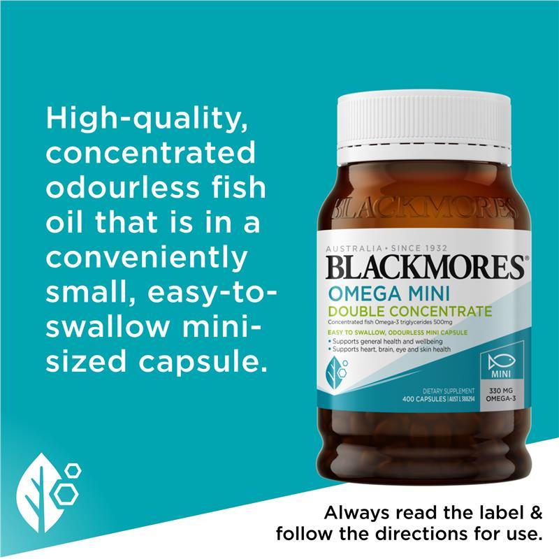 Buy Blackmores Omega Mini Double Concentrate 400 Capsules online at ...