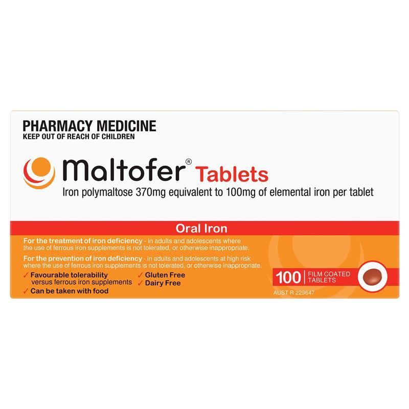 Buy Maltofer Oral Iron 100mg 100 Tablets online at Chemist Warehouse