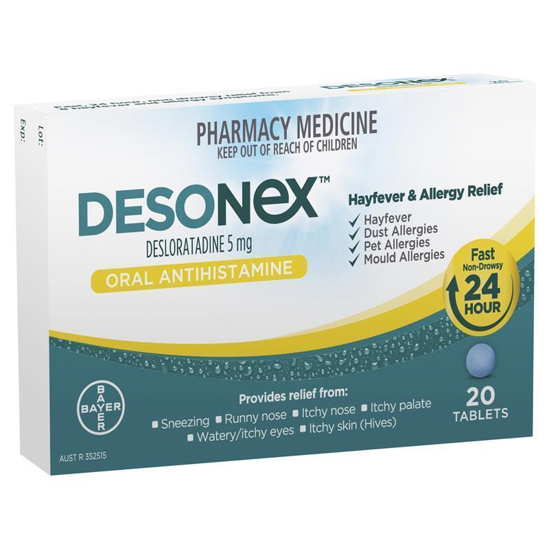 Buy Desonex Allergy & Hayfever 5mg 20 Tablets online at Chemist Warehouse