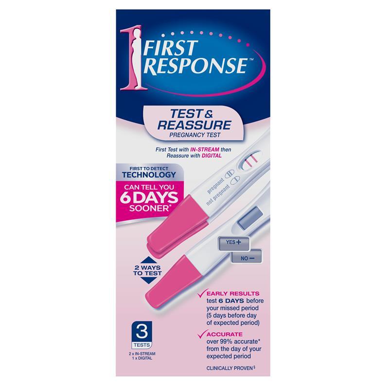 Buy First Response Test and Reassure 3 Tests online at Chemist Warehouse