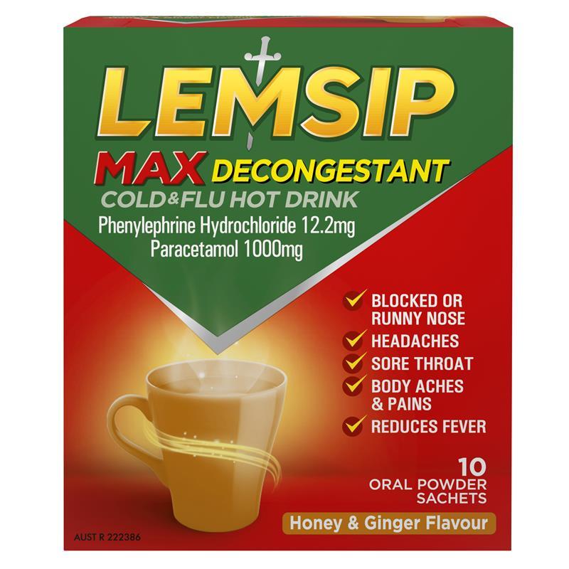 Buy Lemsip Max Cold & Flu Hot Drink with Decongestant Honey and Ginger ...