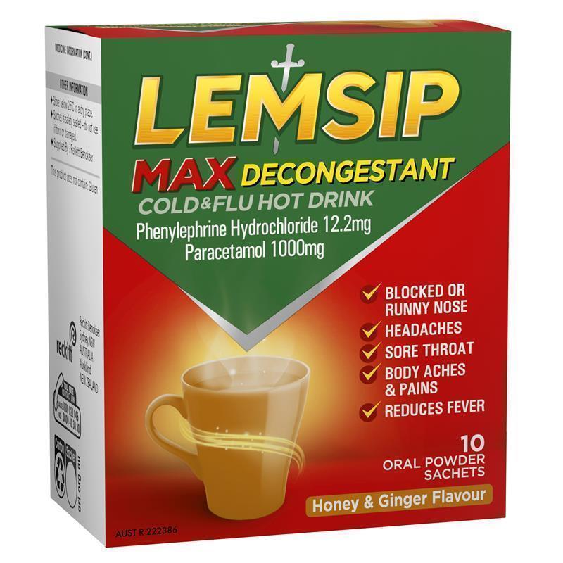 Buy Lemsip Max Cold & Flu Hot Drink with Decongestant Honey and Ginger ...